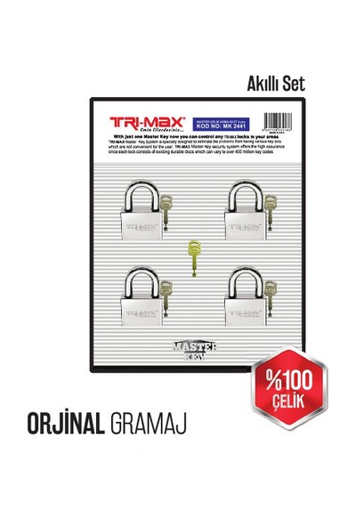 Bay-Tec Master Çelik Asma Kilit 55 mm 6lı Set Bay-Tec Master Çelik Asma Kilit 55 mm 6lı Set