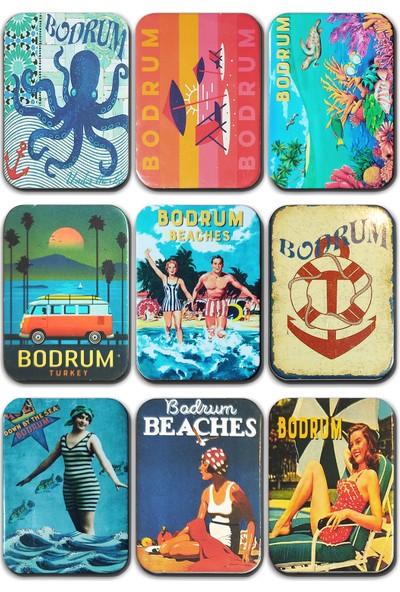 Mia Pera Renkli Bodrum Serisi Baskılı Dikdörtgen 9' Lu Magnet(4,5 x 6,5 cm ) Mia Pera Renkli Bodrum Serisi Baskılı Dikdörtgen 9' Lu Magnet(4,5 x 6,5 cm )