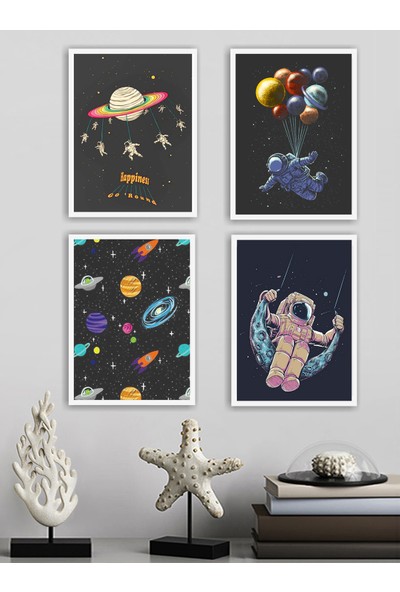 Mia Pera 4'lü Poster Set Space Astronot Uzay Galaksi 17,5 x 25 cm Mia Pera 4'lü Poster Set Space Astronot Uzay Galaksi 17,5 x 25 cm