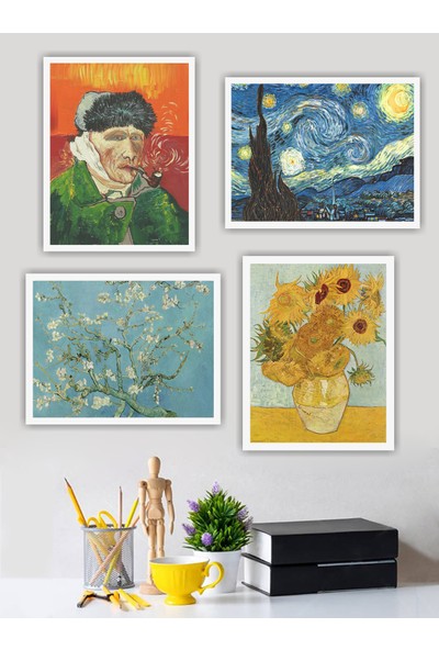 Mia Pera 4'lü Set Poster Van Gogh 17,5 x 25 cm
