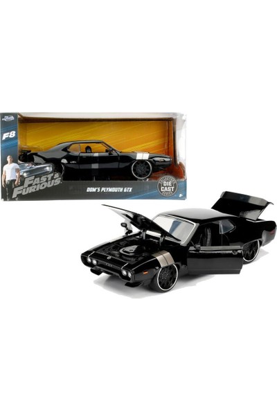 Jada Hızlı ve Öfkeli Fast & Furious FF8 1972 Plymouth GTX Araba 1:24 203034 Jada Hızlı ve Öfkeli Fast & Furious FF8 1972 Plymouth GTX Araba 1:24 203034