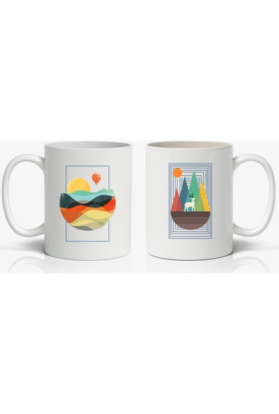 Kupgade Manzara Temalı Baskılı Kupa Bardak Kupgade Manzara Temalı Baskılı Kupa Bardak