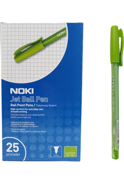 Noki Jet Ball Tükenmez Kalem 1 mm 25'li Açık Yeşil Noki Jet Ball Tükenmez Kalem 1 mm 25'li Açık Yeşil