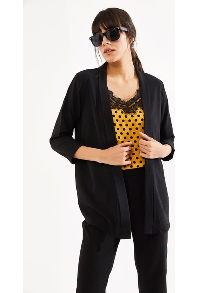 Kadın Ayrobin Kumaş Kolu Katlamalı Ceket 2255-THL