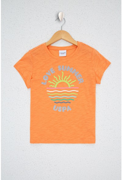 U.S. Polo Assn. Kız Çocuk Turuncu T Shirt