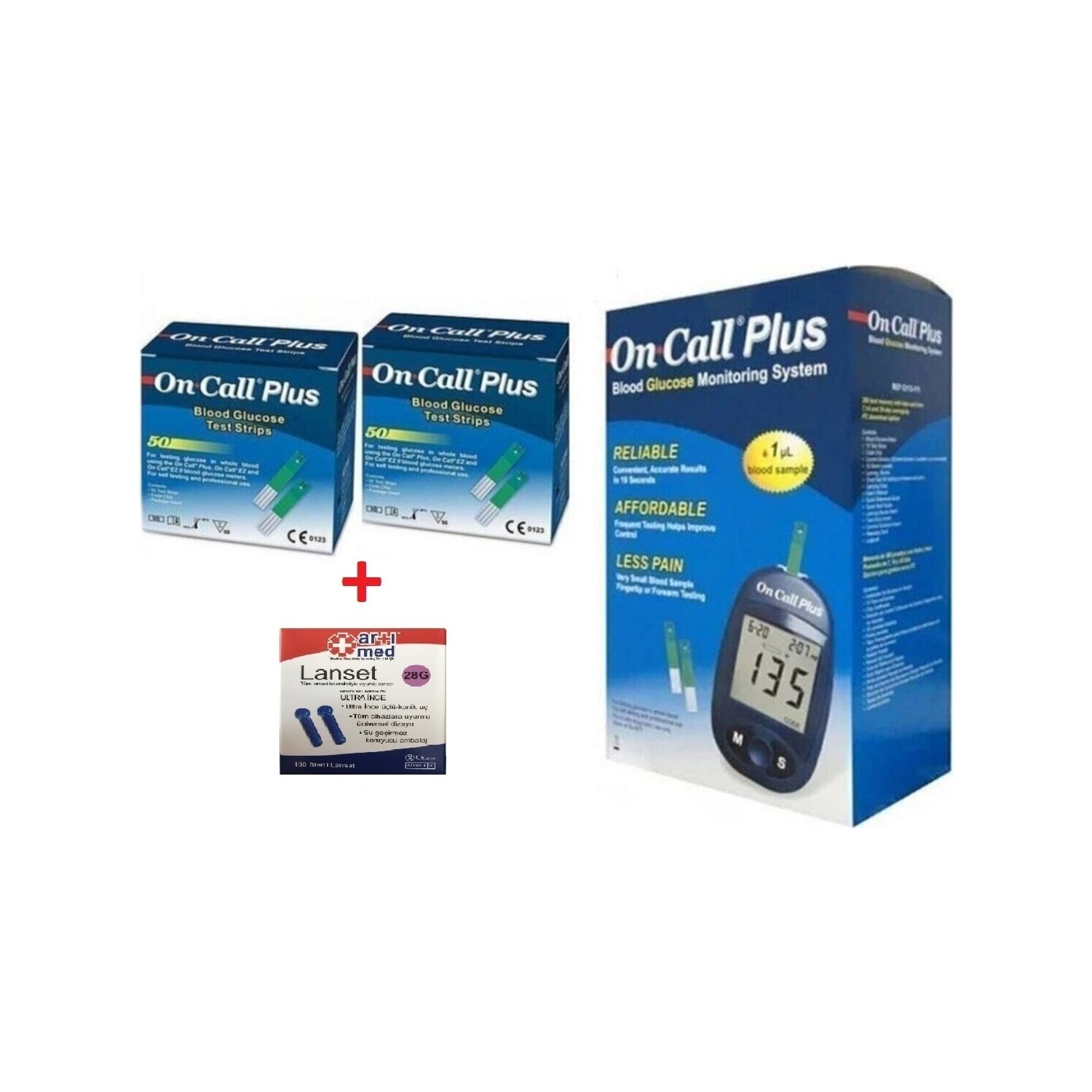 On Call Plus Cihaz + 100 Adet Strip Çubuk + 100 Adet Lanset Fiyatı