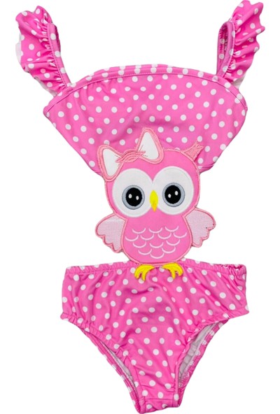 Quzucuk Kids Kız Çocuk Baykuş Figürlü Mayokini