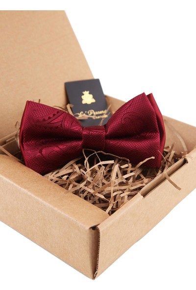 Kravatkolik Bordo Şal Desen Papyon P1668