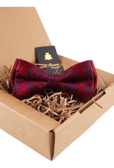 Kravatkolik Bordo Şal Desen Papyon P1670