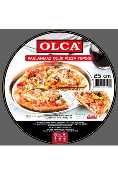Olca Paslanmaz Çelik Pizza Tepsisi 23 cm Olca Paslanmaz Çelik Pizza Tepsisi 23 cm