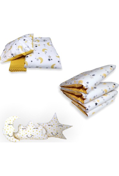 Bebek Özel Pamuklu Park Beşik Bebek Uyku Seti 9 Parça (Sarı Hilal ve Puantiyeli) Bebek Özel Pamuklu Park Beşik Bebek Uyku Seti 9 Parça (Sarı Hilal ve Puantiyeli)