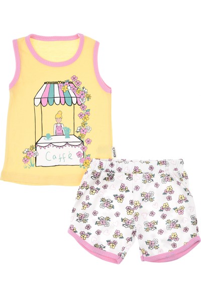 Necix's Çiçekli Yaş Kız 2'li Takım-Sarı