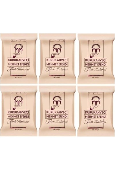 Kurukahveci Mehmet Efendi Türk Kahvesi 100 gr x 6'lı
