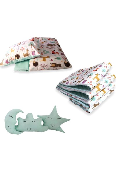 Bebek Özel Pamuklu Park Beşik Bebek Uyku Seti 9 Parça (Sevimli Orman Desen/mint) Bebek Özel Pamuklu Park Beşik Bebek Uyku Seti 9 Parça (Sevimli Orman Desen/mint)