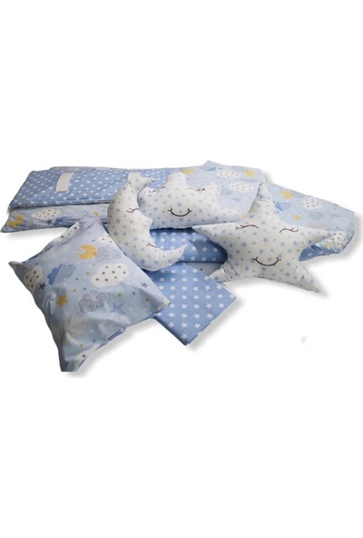 Bebek Özel Pamuklu Park Beşik Bebek Uyku Seti 9 Parça (Mavi Bulutlu/yıldızlı) Bebek Özel Pamuklu Park Beşik Bebek Uyku Seti 9 Parça (Mavi Bulutlu/yıldızlı)