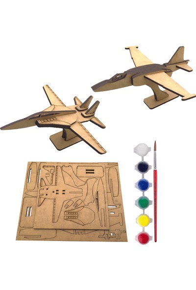 Tahtakurusu Tasarım Eğitici Montessori Ahşap Jet Uçak Maket Puzzle Boyama Seti Tahtakurusu Tasarım Eğitici Montessori Ahşap Jet Uçak Maket Puzzle Boyama Seti