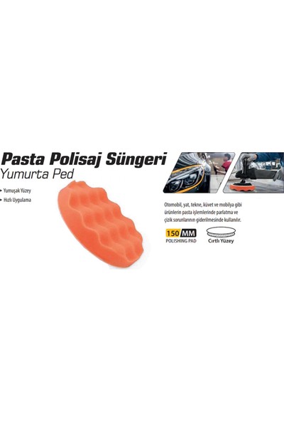 Meşem Pasta Polisaj Süngeri Yumurta Ped 150 mm