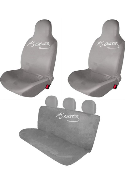 Antwax Peugeot Partner Penye Oto Koltuk Kılıfı - Atatürk Imza Baskılı - Gri