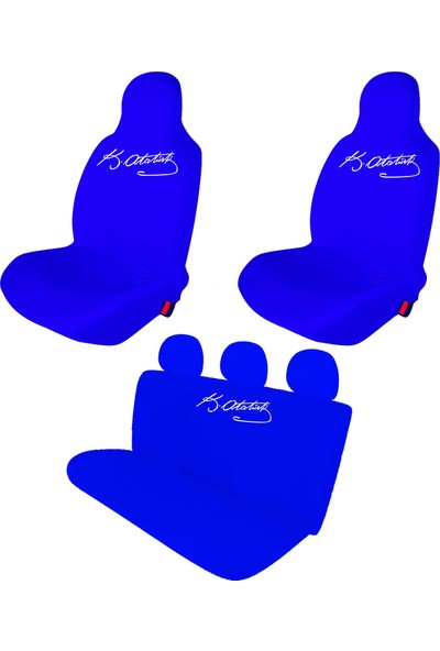 Antwax Tofaş Şahin Penye Oto Koltuk Kılıfı - Atatürk Imza Baskılı - Mavi