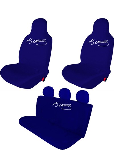 Antwax Tofaş Şahin Penye Oto Koltuk Kılıfı - Atatürk Imza Baskılı - Lacivert