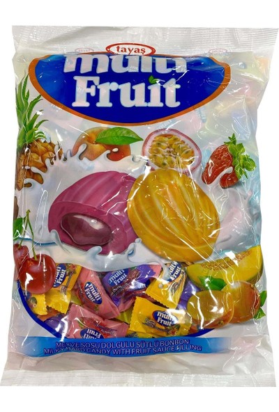 Tayaş Multi Fruit Meyve Sosu Dolgulu Sütlü Bonbon 1 kg