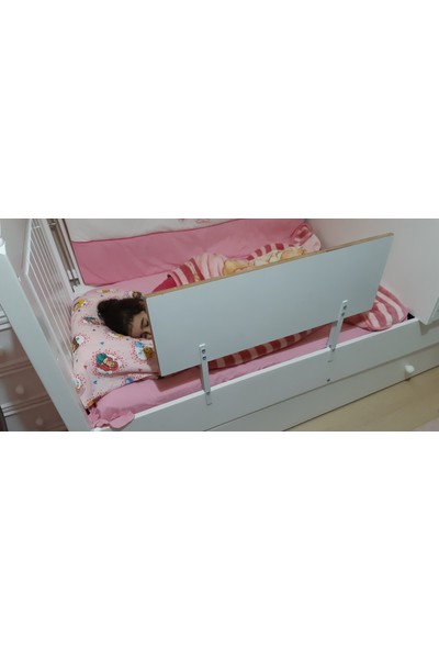 Agubugu Baby - Ahşap Beyaz Yatak Bariyeri 120 x 45 cm