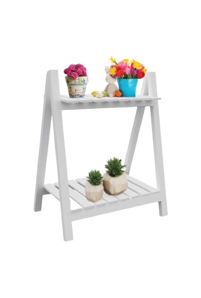 Bilmar Çiçeklik Ahşap Iki Katlı Piramit x 2 Adet