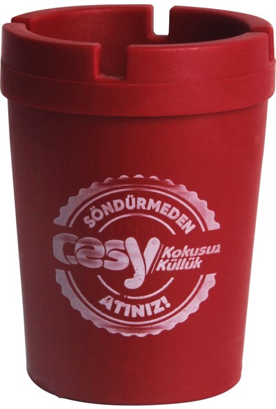 Lira Dumansız Kokusuz Küllük Yuvarlak Kırmızı