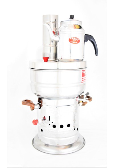 Yakut Paslanmaz Lüx Çay Semaveri Odunlu Krom Çelik Küçük Piknik Boy 4,60 Lt + Semaver Demliği 1,35 Lt Yakut Paslanmaz Lüx Çay Semaveri Odunlu Krom Çelik Küçük Piknik Boy 4,60 Lt + Semaver Demliği 1,35 Lt