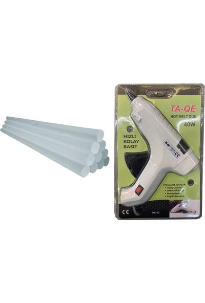 İlhan Usta Sıcak Silikon Tabancası 40 W Koruma Anahtarlı ve 5 Adet Mum Silikon