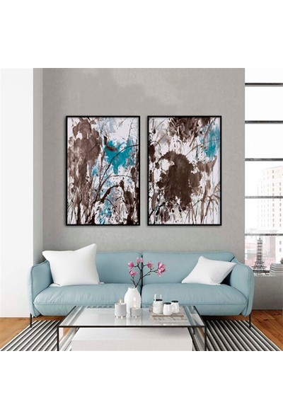 Tablo Plus Mahsun Ağaçlar Ikili Soyut Yağlı Boya Dokulu Tablo 60CM x 90CM Gold Çerçeveli Tablo Plus Mahsun Ağaçlar Ikili Soyut Yağlı Boya Dokulu Tablo 60CM x 90CM Gold Çerçeveli