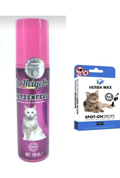 Dr. Heigel's Dr. Heigels Katzenfell 150ML Kedi Tüy Bakım Spreyi + Herba Max Pire Damlası Dr. Heigel's Dr. Heigels Katzenfell 150ML Kedi Tüy Bakım Spreyi + Herba Max Pire Damlası