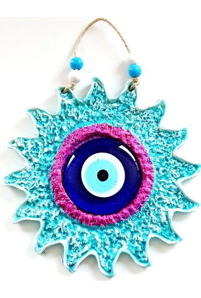 Mixperi Nazar Boncuklu Özel Tasarım El Yapımı Güneş Figürlü Duvar Süsü Mixperi Nazar Boncuklu Özel Tasarım El Yapımı Güneş Figürlü Duvar Süsü