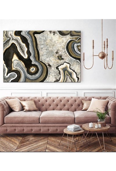 Tablo Plus Brown Black Soyut Yağlı Boya Dokulu Tablo 75CM x 100CM Gold Tablo Plus Brown Black Soyut Yağlı Boya Dokulu Tablo 75CM x 100CM Gold