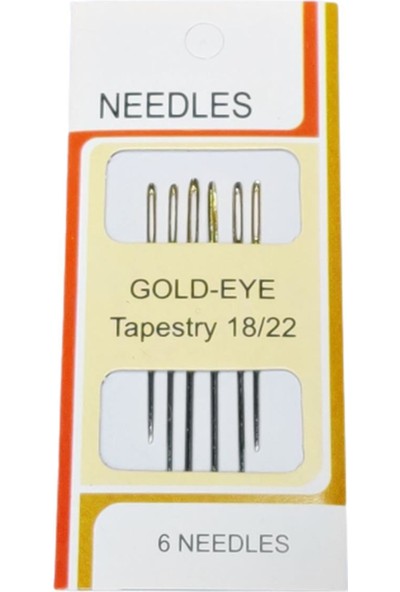 Elegantshop Needles Etamin Kaneviçe Iğnesi Altın Gözlü Küt Uçlu