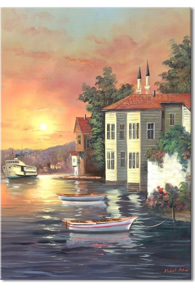 Tablo Plus Istanbul Kayıklar Yağlı Boya Dokulu Tablo 75CM x 100CM Tablo Plus Istanbul Kayıklar Yağlı Boya Dokulu Tablo 75CM x 100CM