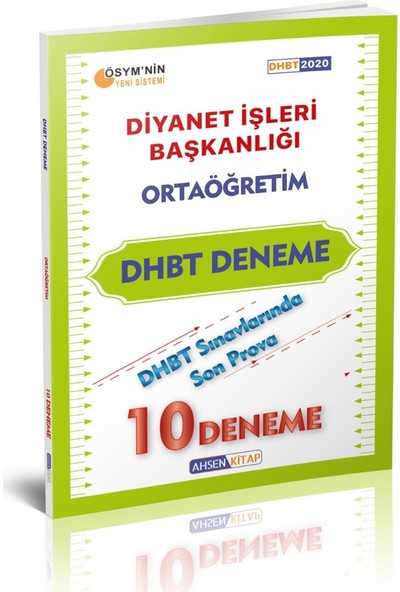 Ahsen Kitap Dhbt 10 Lu Deneme Kitabı Ahsen Kitap Dhbt 10 Lu Deneme Kitabı