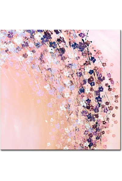 Tablo Plus Pink Flowers Yağlı Boya Dokulu Tablo 80CM x 80CM Gold Tablo Plus Pink Flowers Yağlı Boya Dokulu Tablo 80CM x 80CM Gold