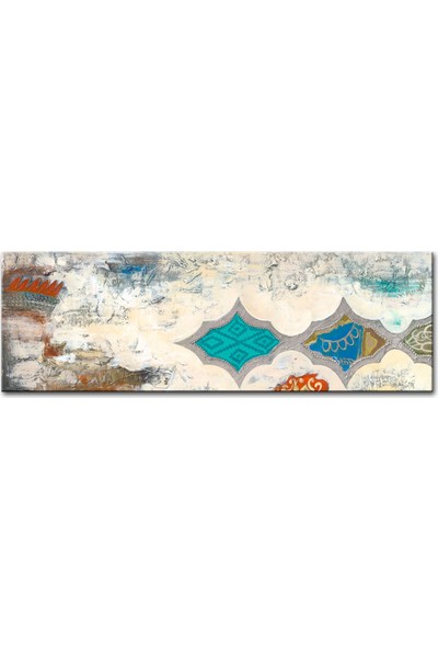 Tablo Plus Soyut Mavi-Bej Yağlı Boya Dokulu Tablo 40CM x 100CM Tablo Plus Soyut Mavi-Bej Yağlı Boya Dokulu Tablo 40CM x 100CM