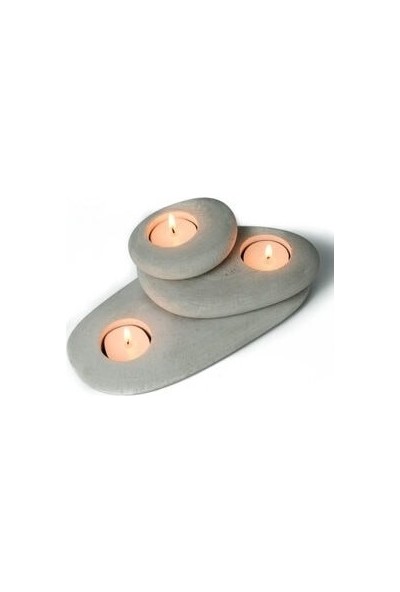 Ovoid Beton Mumluk Tealight 3'lü Set Ovoid Beton Mumluk Tealight 3'lü Set
