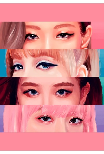 Derin Display Black Pink Müzik Grubu Posteri K-Pop Afişleri