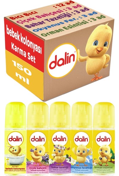 Dalin Bebek Kolonyası 150ML (Bıcı Bıcı-Orman-Çiçek-Okyanus-Bahar) Karma 24 Lü Set