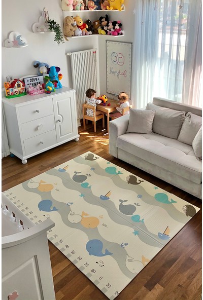 Happy Twins Yogi Whales Katlanabilir Çift Taraflı Oyun Matı Halısı 150x200 Happy Twins Yogi Whales Katlanabilir Çift Taraflı Oyun Matı Halısı 150x200