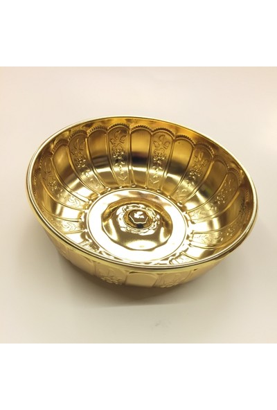 Biterse Otantik Osmanlı Motifli Hamam Tası - Altın Sarısı