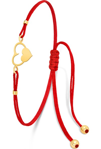 Fay Yamaner 14 Ayar Altın Kalp Ipli Bileklik