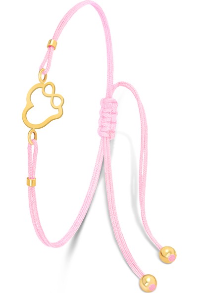 Fay Yamaner 14 Ayar Altın Kalp Sonsuzluk Ipli Bileklik