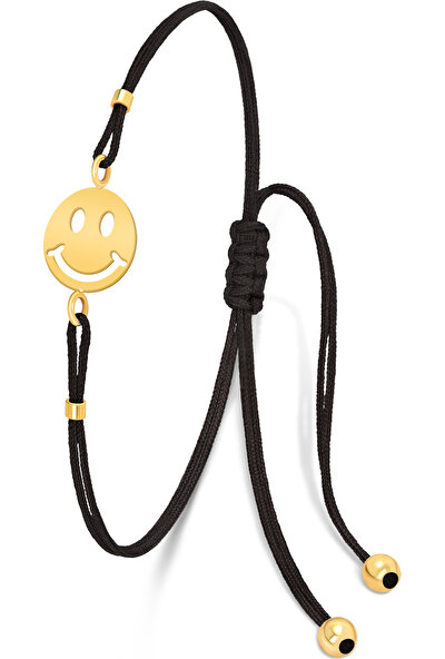 Fay Yamaner 14 Ayar Altın Gülen Yüz Ipli Bileklik