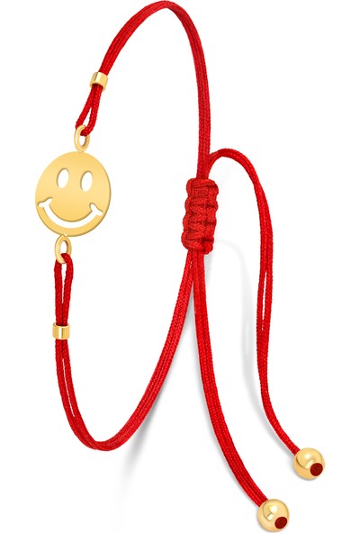 Fay Yamaner 14 Ayar Altın Gülen Yüz Ipli Bileklik