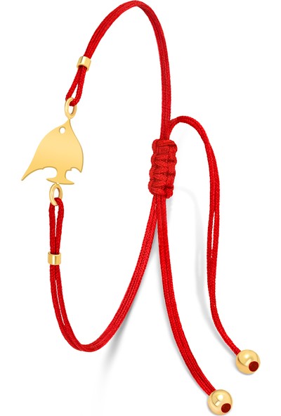 Fay Yamaner 14 Ayar Altın Balık Ipli Bileklik