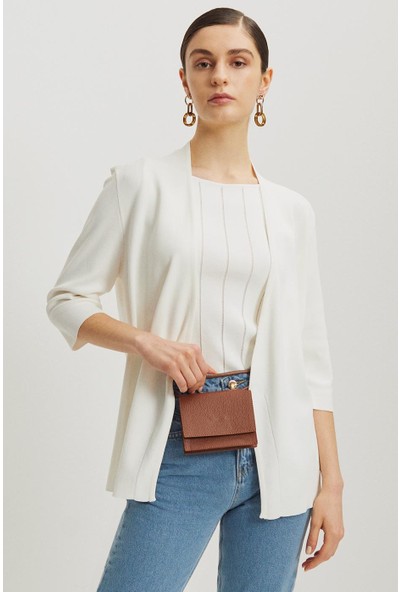 Melies Rahat Kalıp Ekru Triko Hırka Melies Rahat Kalıp Ekru Triko Hırka